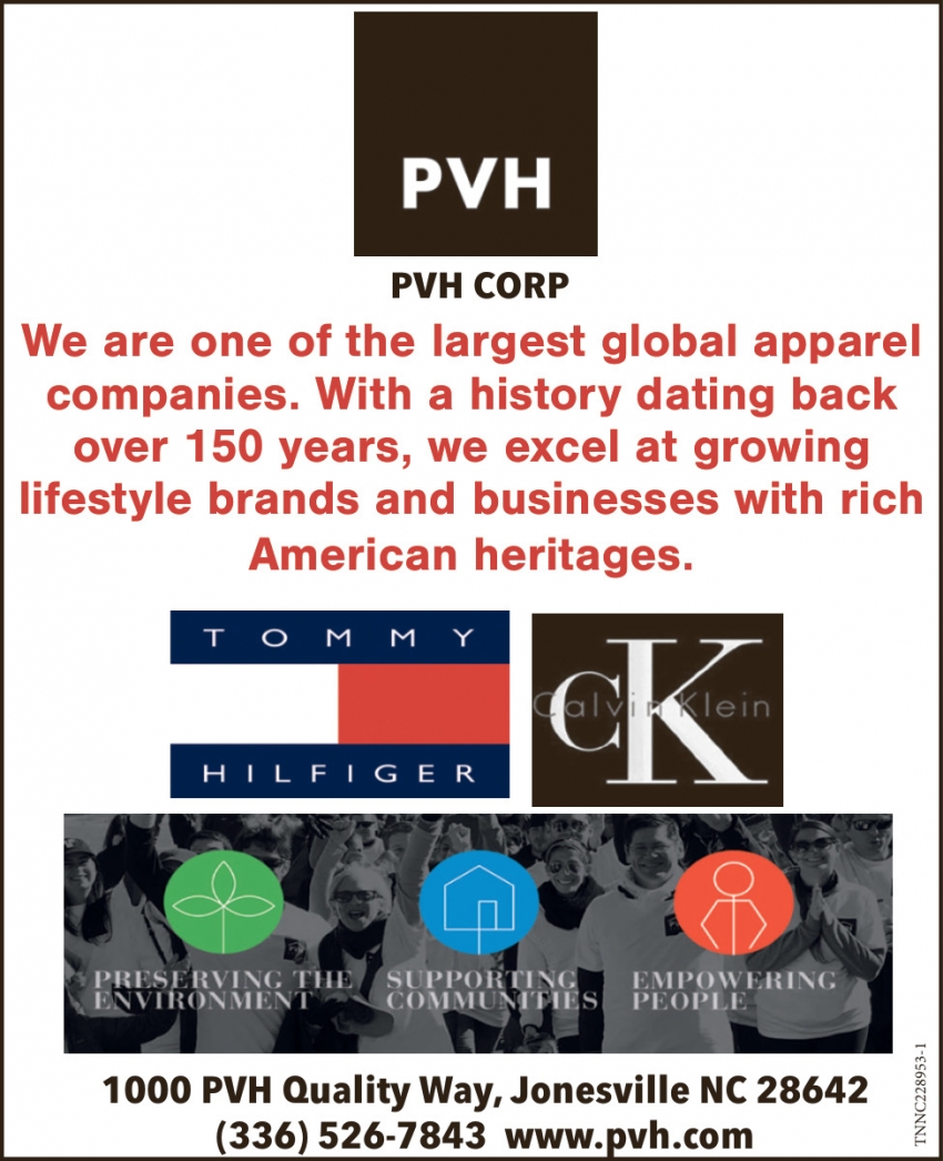 We Are One of the Largest Global Apparel Companies, PVH Corp ...